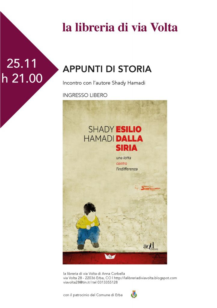 "Appunti di storia", il 25 in via Volta incontro con l'autore Shady ...