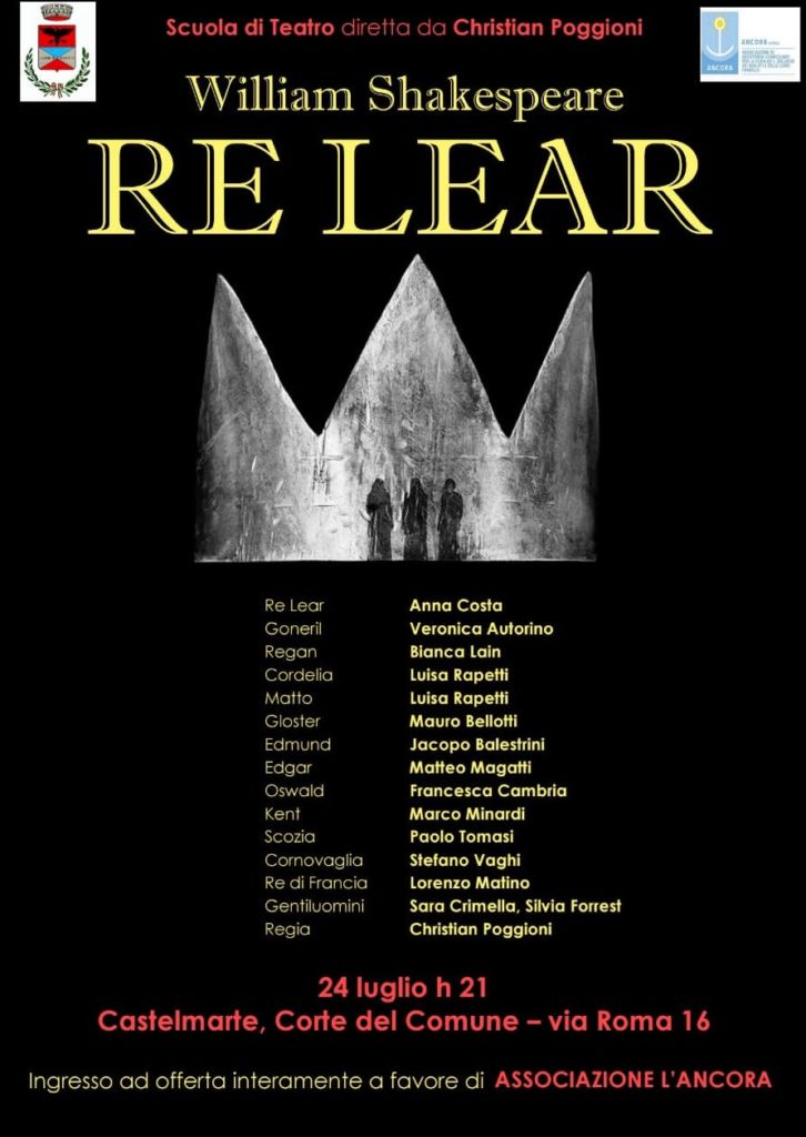 Castelmarte, stasera lo spettacolo benefico "Re Lear" di Shakespeare ...